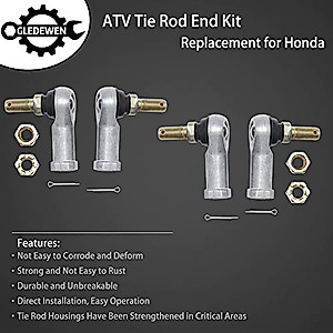 Tie Rod End Kit, Two Sets Ball Joint, Compatible With 1997-2017 Honda Foreman 400/450 / 500 | 2001-2017 Honda Foreman Rubicon 500 ATV Accessories