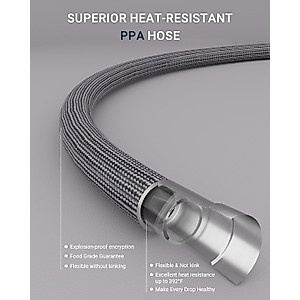 APPASO Kitchen Faucet with Side Sprayer, 2-Handle High Arch SUS304 Stainless Steel Brushed Nickel Kitchen Faucet with Pull-Out Side Spray for RV Laundry Utility Bar, 8-in 4-Hole Installation