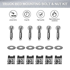 Truck Bed Mounting Bolt Nut Hardware Kit Fits 1997-2014 Ford F150, 1997-1999 Ford F250, 2006-2008 Lincoln Mark LT Pickup Replaces # W708605S436 W709424S901 924-313