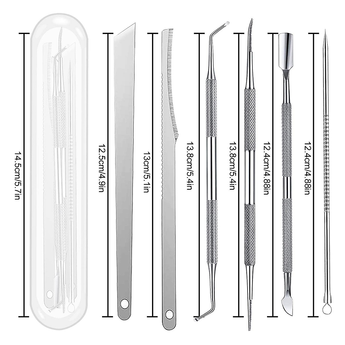 6pcs Ingrown toenail Tool, Toenail File and Lifters, Professional Surgical Stainless Steel Ingrown Toenail Removal Tool Kit, Under Nail Cleaner Tools Pain Relief(Natural color)