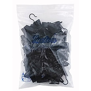 yueton 60pcs Black Metal Hook Clips Hanging Curtain Clip Hanger