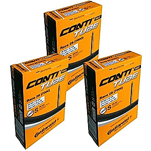 Continental Race 28" 700x20-25c Inner Tubes - 80mm Long Presta Valve (Pack of 3 Tubes)