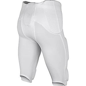 CHAMPRO Boys' Safety Integrated Football Practice Pant with Built-in Pads, White, Medium