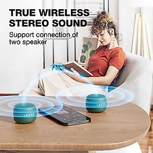 LEICEX Mini Bluetooth Speaker Wireless,Small Speaker Support TWS Stereo Sound.Portable Speaker for Travel,Gift,Mobile Phone.(Green)