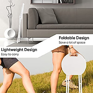 COOZMENT Folding Stool with Handle, Folding Chair,Folding Bar Stool with Non-Slip Feet,Indoor and Outdoor Foldable Stool for Adults,600 lbs Capacity(13"×11.5"×18")