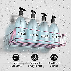 TONLEA Shower Caddy, Shower Organizer for Bathroom, 3-Pack Rustproof Stainless Steel Shower Shelves with Soap Dish and Hooks for Bathroom Storage, Adhesive or Drilling Kitchen Organization, Pink