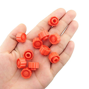 ITROLLE Syringe Luer Lock Cap 100PCS Orange Round No Needle Luer Lock Caps for Feeding Tubes Laboratory Supplies