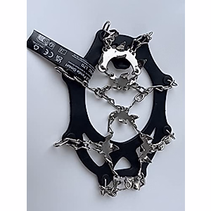 WIN.MAX Crampons for Shoes, Traction Cleats Ice Snow Grips with 19 Stainless Steel Spikes, Shoe Talons Anti - Slip Boots Spikes for Walking, Jogging, Climbing and Hiking (Black, M)