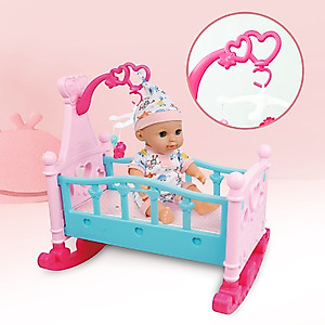 RedCrab 12" Baby Doll Toys Newborn Doll Bath and Bed Play Set - 2-in-1 Shaker and Bathtub with Shower Spray and 25pcs Accessories for Girls Pretend Play,Toy Gift Set for 3+ Year Old Kids