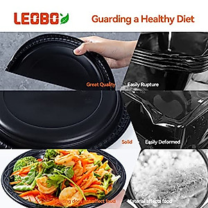 LEOBOX Plastic Plates, 150 Pack Heavy Duty 9 Inch Disposable Dinner Plates Microwavable Plastic Plates Convenient for Events Plates
