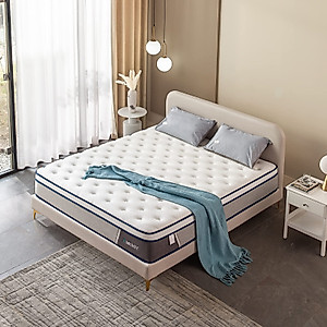 Rimensy Twin Mattress,10 Inch Hybrid Mattress in a Box,Gel Memory Foam Mattress,Individually Wrapped Pocket Coils Innerspring Mattress for Motion Isolation,Medium Firm,Twin Size Mattress,39"*75"*10"