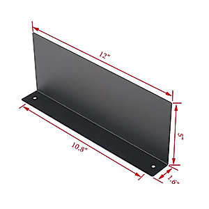 Hui Shun Floating Shelf Heavy Duty Industrial Carbon Steel Black L-Shaped Wall Mount 1 Pack (5 inches *12 inches )