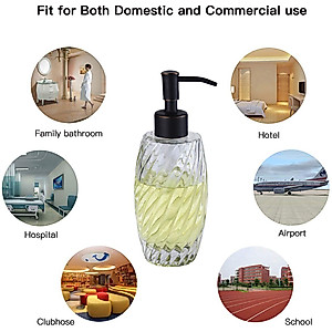 Delle Rosa Countertop Glass Soap Dispenser Oil Rubbed Bronze Clear Glass Bottle Dispenser for Kitchen, Bathroom Essential Oils, Lotions, Liquid Soaps