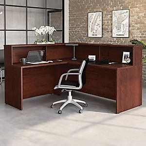 OfficeWorks by Sauder Affirm Reception Station, L: 70.87'' x W: 70.87'' x H: 13.58'', Classic Cherry