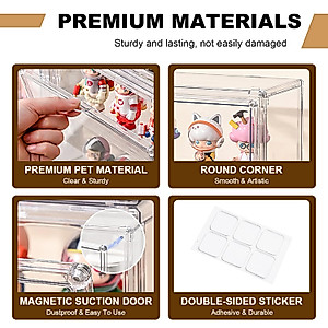 Medicine Cabinet Wall Mounted, Small Bathroom Wall Cabinet with Detachable Partitions and Waterproof Frame, Self Adhesive Farmhouse Storage Cabinet for Smooth Wall Surface and Countertop - Clear S