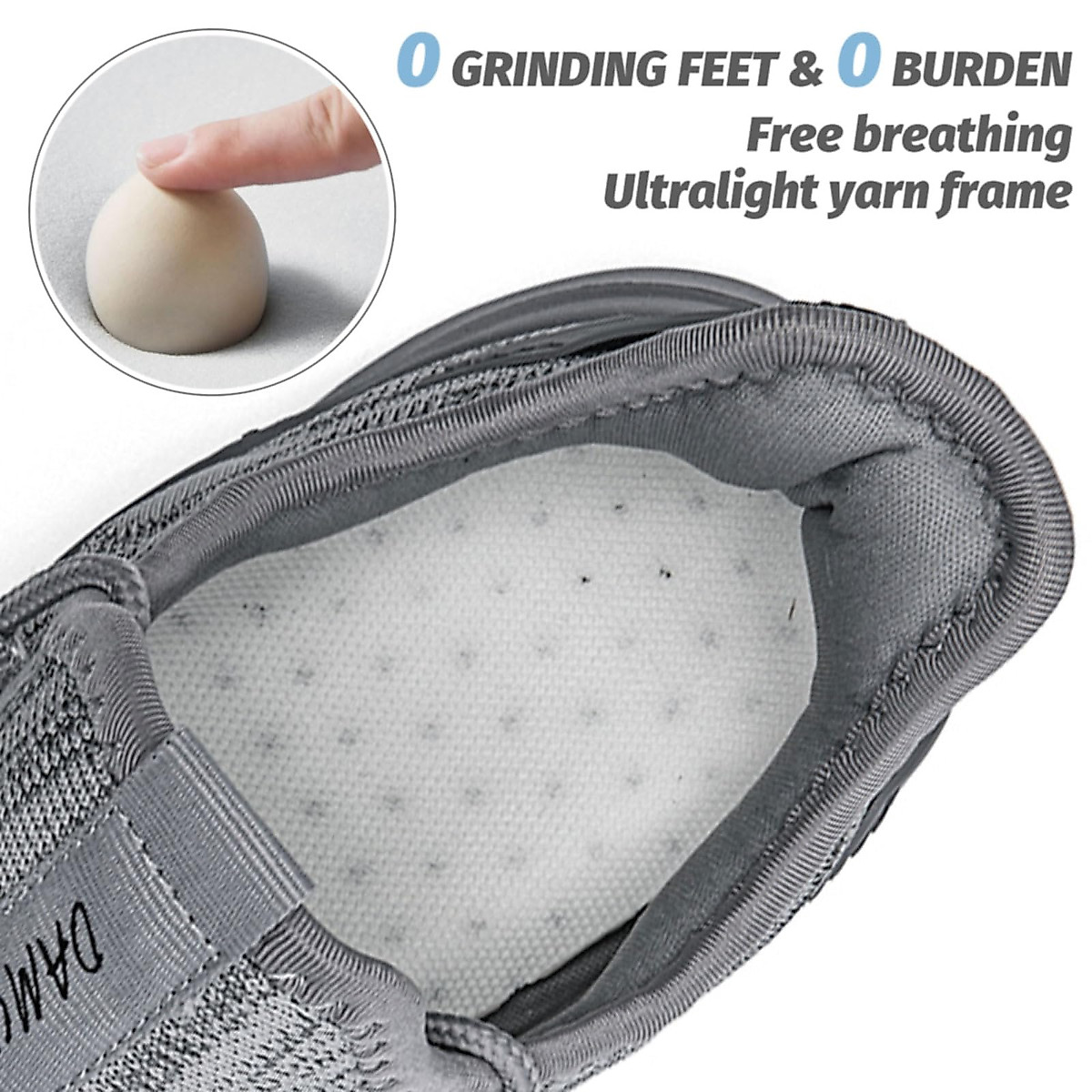 ZMBCYG Womens Running Shoes Tennis Shoes Lightweight Breathable Non Slip Walking Sneakers Grey Womens Size 8