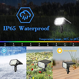 Solar Spot Lights Outdoor, Solar Landscape Spotlights, 56 LED, IP65 Waterproof, 3 Lighting Modes,Solar Lights Outdoor for Garden Yard House Walkway Driveway Porch Patio Tree [Cool White 4 Pack]