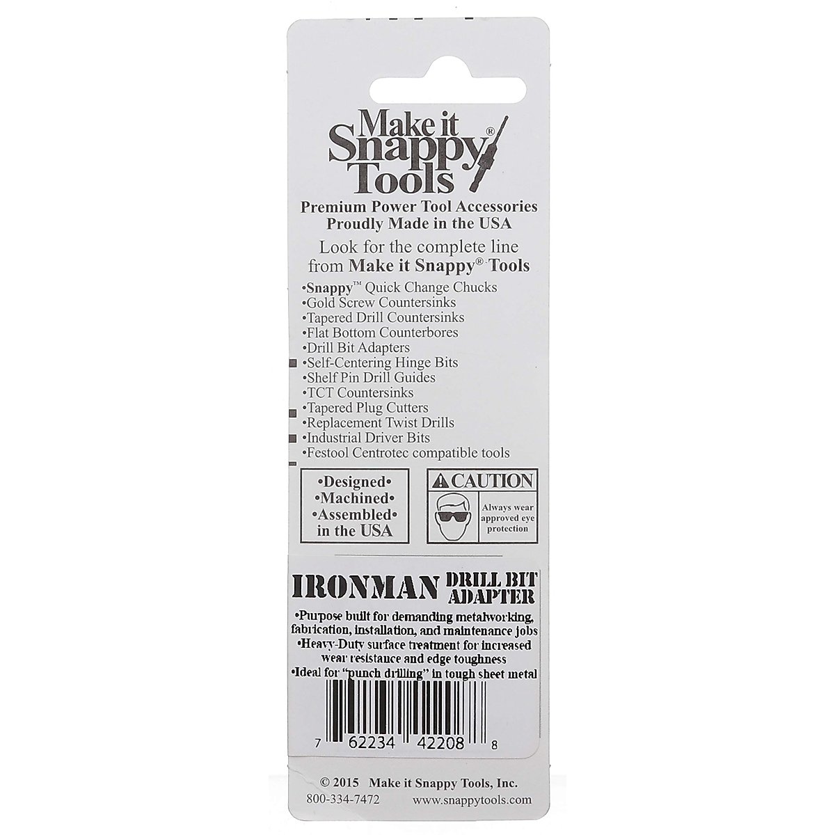 Make it Snappy Tools 1/8 Inch Ironman Quick Change Drill Bit Adapter for Metalworking, Fabrication and Installation