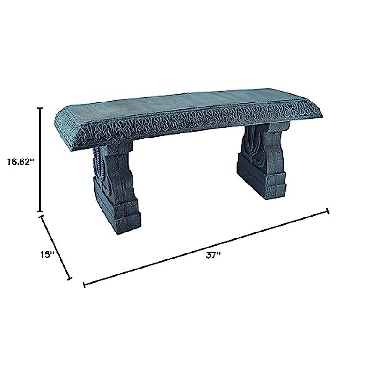 Arcadia Garden Products BE01 Fiberclay Garden, Outdoor Bench, Patio Seating for Front Porch Park Outside Furniture Decor, Brushed Teal