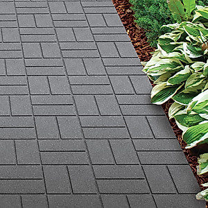 Rubberific Dual Sided Rubber Paver Tile - 16" X 16" X 3/4" (Gray, 1 Tile)