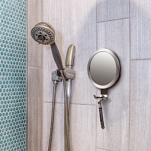 Ettori Shower Mirror Fogless for Shaving with Razor Holder, Powerful Lock Suction Fogless Mirror for Shower