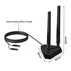 WiFi 6E AX210 (AXE5400) PCIe WiFi Card for Gaming PC Tri-Band PCIe Wireless Adapter for Desktop with High Speed Extended Pro Base Dual Antennas Bluetooth 5.3(USB Port),MU-MIMO, OFDMA for Win 11/10