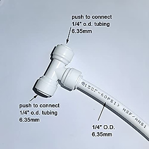 Malida 1/4" Tee 3 Way Tube Quick Connect Push Fit RO Water Reverse Osmosis System set of 10