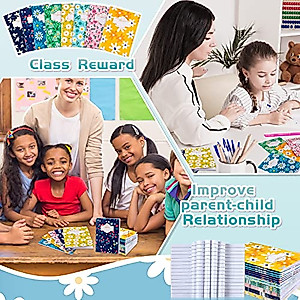 Geelin 56 Pcs Mini Notebooks for Kids Small Composition Books Bulk Assorted Mini School Supplies Small Pocket Notepad for Students Kids, 8 Styles (Floral Style)