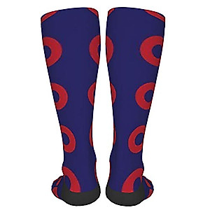 Zjblheq Socks Phish Red Donut Circles On Blue Casual Novelty Funny For Outdoor Athletic Sports Boot Running Hiking Trekking