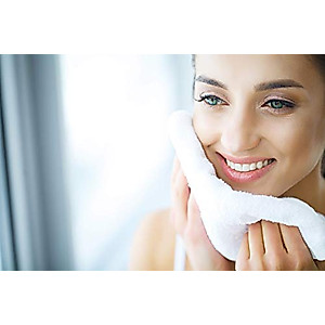 Raymond Clarke® Washcloths, Face Towels Cotton White Twelve Pack, 12x12 inch, Ultra Soft face Cloths White, Spa Towels, fingertip Towels, Nail Towels (White, 12)