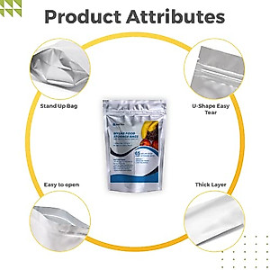 65Pcs 1 Gallon Mylar Bags for Food Storage - 10x14 Inches & 5 Mil Thick Ziplock Mylar Storage Bags for Food - Air Tight Seal Mylar Food Storage Bags