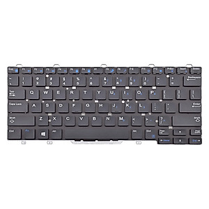 SUNMALL Replacement Keyboard Compatible with Dell Latitude 3340 3350 E3340 7350 E5450 E5470 E7450 E7470 13 7000 2-in-1 7350 Black US Layout Without Pointer No Backlight