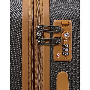 Dejuno Legion New Generation 3-pc Hardside Spinner TSA Combination Lock Luggage Set,Expandable, Charcoal, 3-Piece