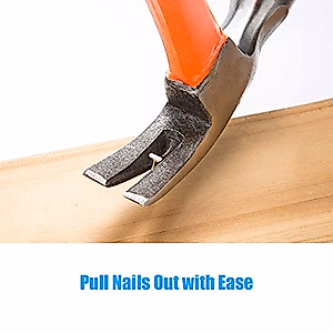 ZUZUAN 2 Piece Hammer Set,includes 1 Pack 8 OZ Mini Stubby Claw Hammer and 1 Pack 16 OZ Fiberglass General Purpose Claw Hammer,Soft Nonslip Handle & Heat Treated Head,Heavier for Higher Hardness