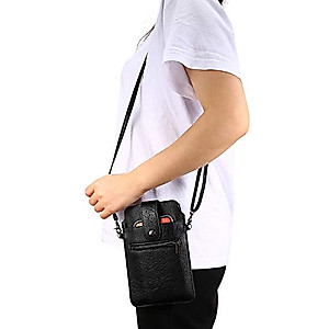 Crossbody Cell Phone Purse Credit Card Holder Wallet，Women PU Leather Multicolor Handbag with Adjustable Strap