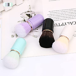 UNIMEIX Retractable Kabuki Brush Travel Makeup Brushes Face Blush Brush Foundation Brush for Liquid Makeup, Powder, Contouring, Cream(Purple)