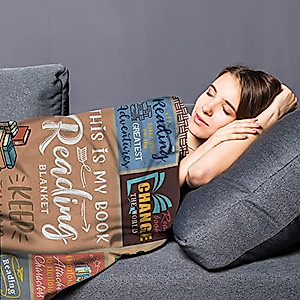 Sqovulw Book Lovers Gifts Mothers Day Reading Blanket Gifts for People Who Like to Read Gifts for Book Lovers Women Gifts for Readers Librarian Gifts Book Lovers Throw Blanket 60X50 Inch