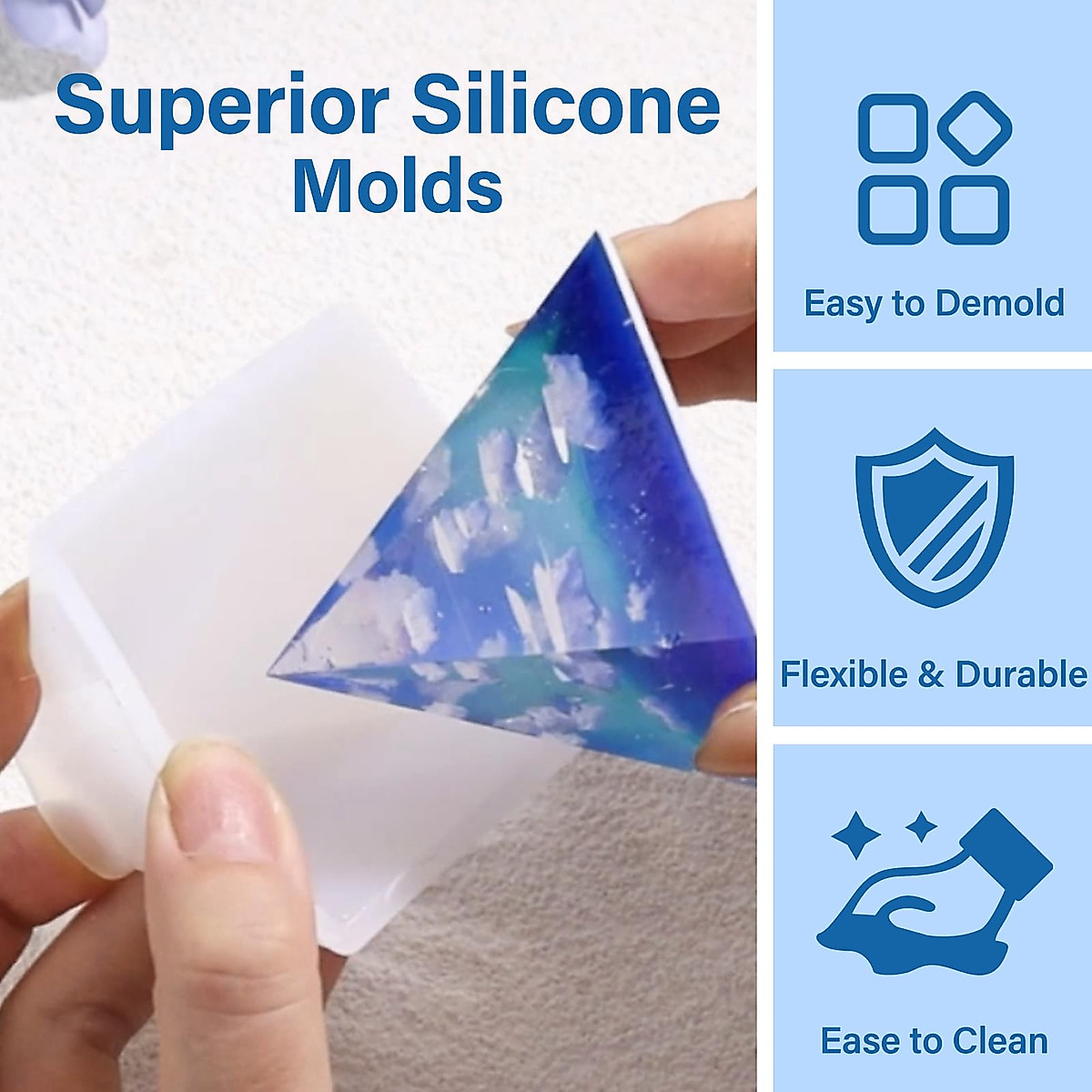 LET’S Resin Resin Kits and Molds Complete Set, 16OZ Resin Molds Silicone Kit Bundle with Sphere, Pyramid Molds, Resin Epoxy Starter Kit for Beginner Resin Casting