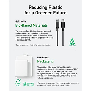 Anker USB-C to Lightning Cable, 541 Cable (Phantom Black, 6ft), MFi Certified, Bio-Based Fast Charging Cable for iPhone 14 14pro 14pro Max 13 13 Pro 12 11 X XS XR 8 Plus (Charger Not Included)