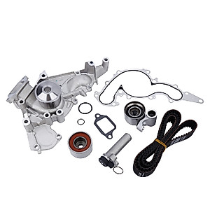 Engine Timing Belt with Water Pump Kit - Compatible with Lexus, Toyota - 4.0L, 4.3L, 4.7L - GS430, GX470, LS430, SC400, SC430, 4Runner, Land Cruiser, Sequoia, Tundra - Replaces TKT-021, TCKWP298