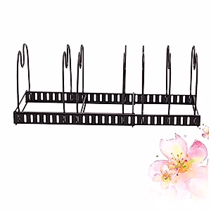 GANAZONO 1pc Desk Top Organizer Dish Storage Rack Cutting Board Holder Stand Expandable Pot Organizer Metal Dish Drying Stand Pan Lid Organizer Expandable Pan Organizer Pot Storage Flat