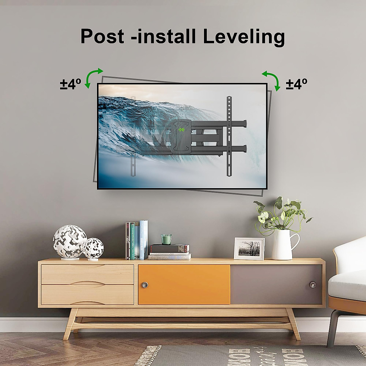 USX MOUNT Full Motion TV Mount for Most 37-82 Inch TV up to 132lbs, TV Wall Mount Articulating with Swivel, Tilt & Extension, Wall Mounts TV Bracket for VESA 600x400mm 400x300mm, 8-16" Wood Studs