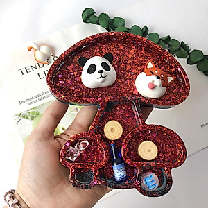 Xidmold Tray Resin Mold, Mushroom Shaped Tray Silicone Mold, Epoxy Resin Casting Molds for Jewelry Storage, Fruit Food Dish, Home Decor