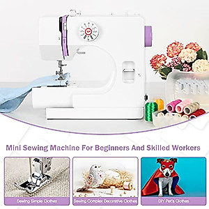 Sewing Machine - Mini Sewing Machine for Beginners and Kids with 12 Built-in Stitches, Portable Sewing Machine with Adjustable 2 Speed and Foot Pedal Control, Perfect for Arts,Crafts & Sewing Projects