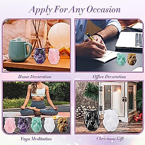 CrystalTears Amethyst Crystal Owl Figurine Ornament Carved Natural Healing Crystal Gemstone Animal Statue for Home Office Decor Reiki Healing Good Luck Crystal Gift for Christmas