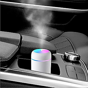 Colorful Cool Mini Humidifier, USB Personal Desktop Humidifier for Bedroom,Office Room, Car,etc. Auto Shut-Off, 2 Mist Modes, Super Quiet. (White)