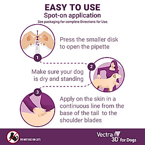 Vectra 3D for Dogs Flea, Tick & Mosquito Treatment & Prevention for Extra Small Dogs (5-10 lbs), 3 month supply