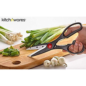 Knife Set With Wooden Block - 15 Piece Set Includes Chef Knife, Bread Knife, Carving Knife, Utility Knife, Paring Knife, Steak Knife, Boning Knife, Scissors And Knife Sharpener. - By Kitch N’ Wares