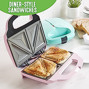 GreenLife Pro Electric Panini Press Grill and Sandwich Maker, Healthy Ceramic Nonstick Plates,Easy Indicator Light, PFAS-Free, Pink