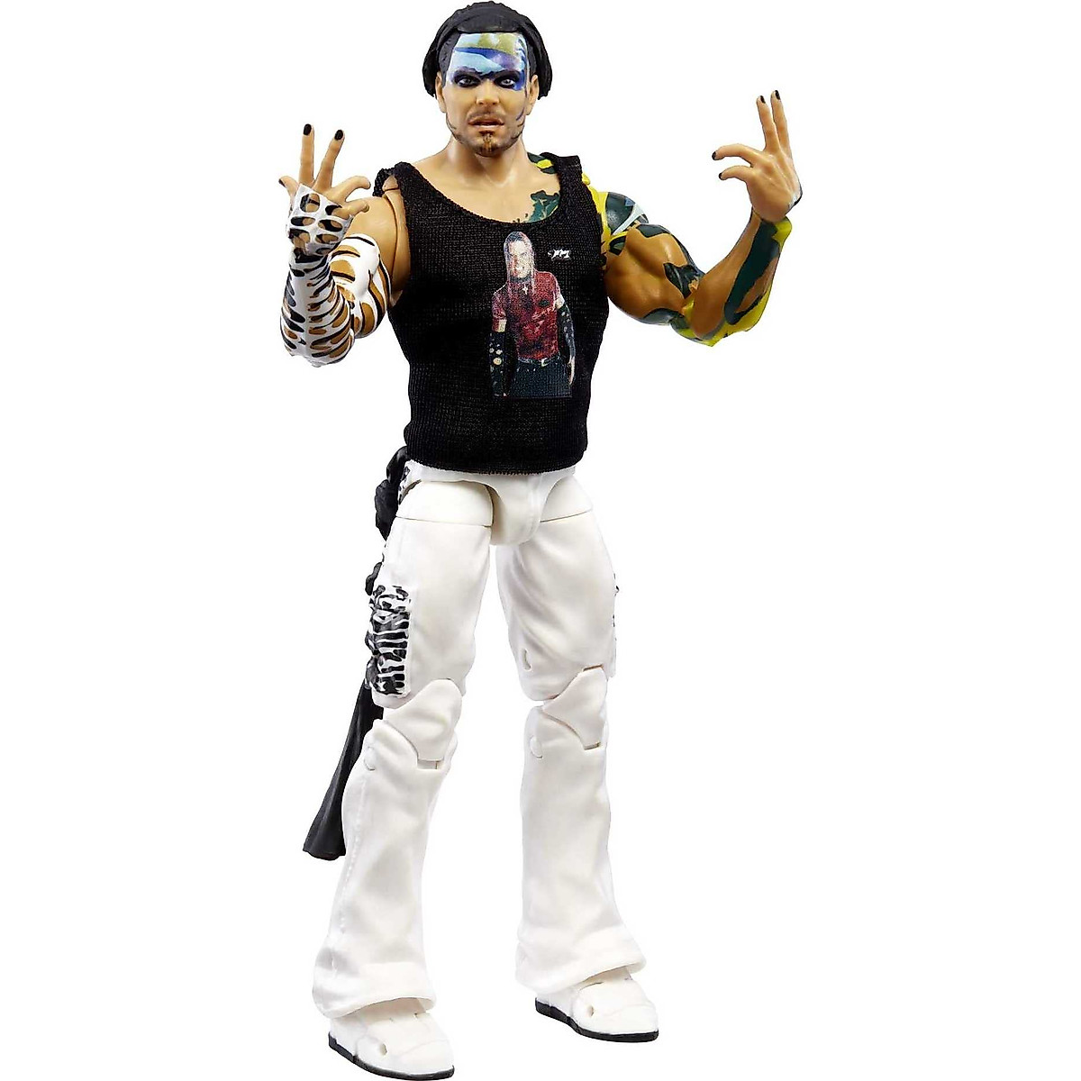 Mattel WWE Ultimate Edition Action Figure & Accessories Set, Jeff Hardy 6-inch Collectible with 30 Articulation Points, Swappable Pieces & Entrance Gear